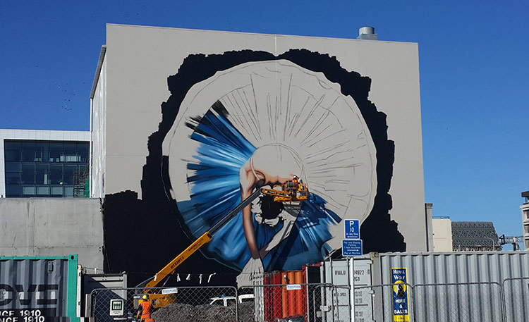 Ballerina Mural (work in progress) – Ōtautahi / Christchurch Daily Photo